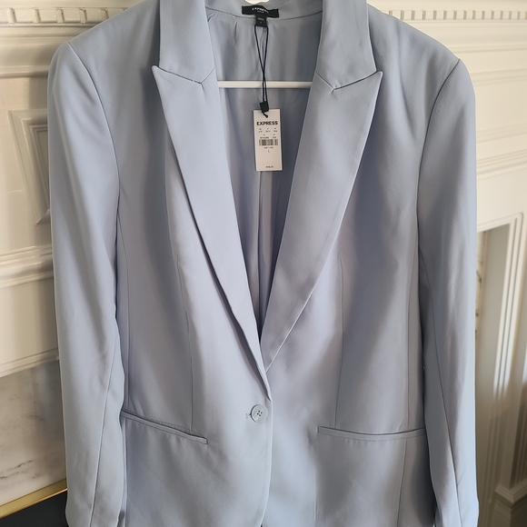 Express | Jackets & Coats | Express Womens Soft Blue Suit Jacket | Poshmark